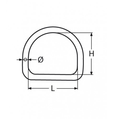 D-Ring 10mm x 40mm x 47mm (Edelstahl)